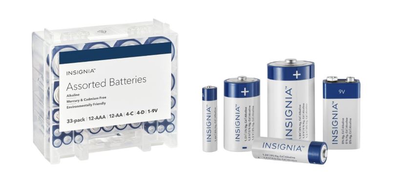 Insignia Assorted Batteries with Storage Box