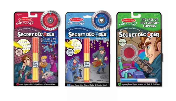 Melissa & Doug On the Go Secret Decoder Activity Books Set – 54 Games