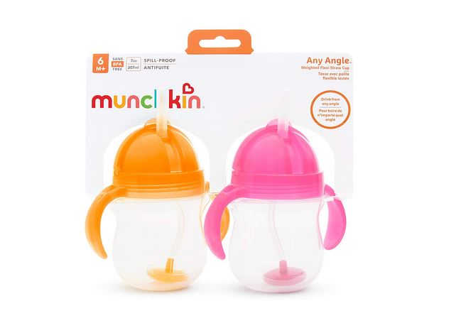 2 Count Munchkin Click Lock Weighted Straw Cup