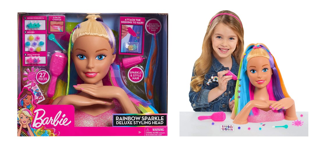Just Play Barbie Rainbow Sparkle Deluxe Styling Head