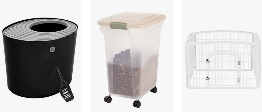 Pet Food Storage Containers, Pet Carriers, Cat Litter Boxes and More