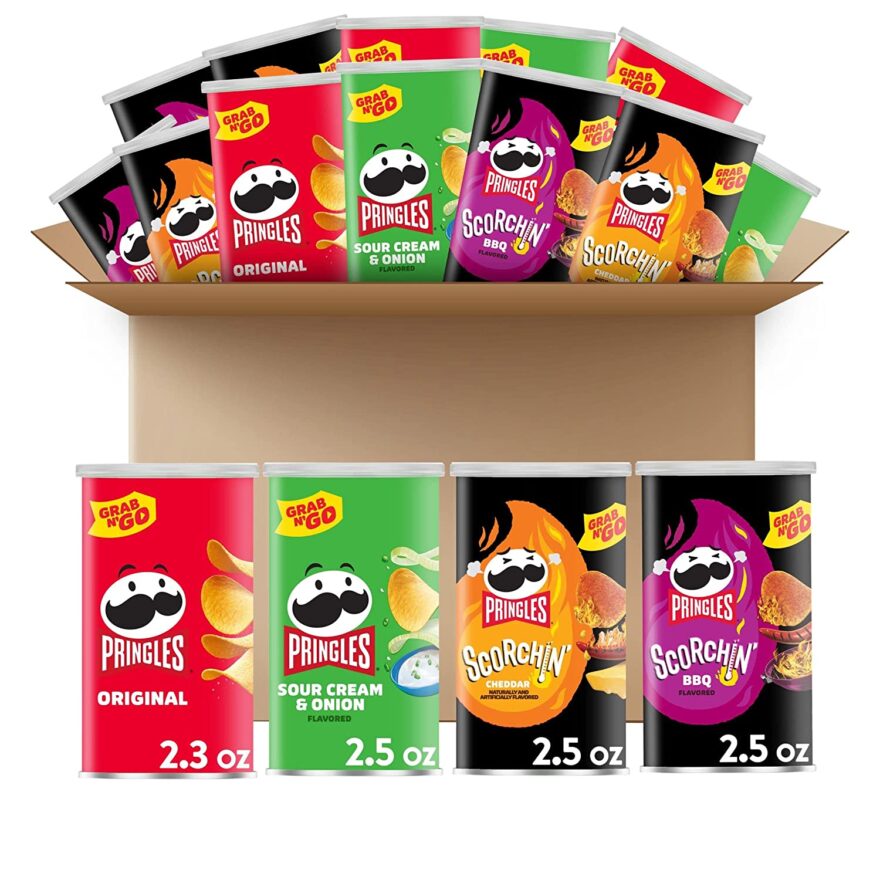16 Grab N’ Go Cans Variety Pack Pringles Potato Crisps Chips