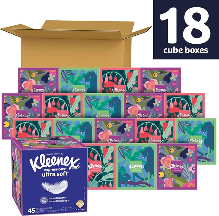 Kleenex Expressions Ultra Soft Facial Tissues, Soft Facial Tissue, 18 ...