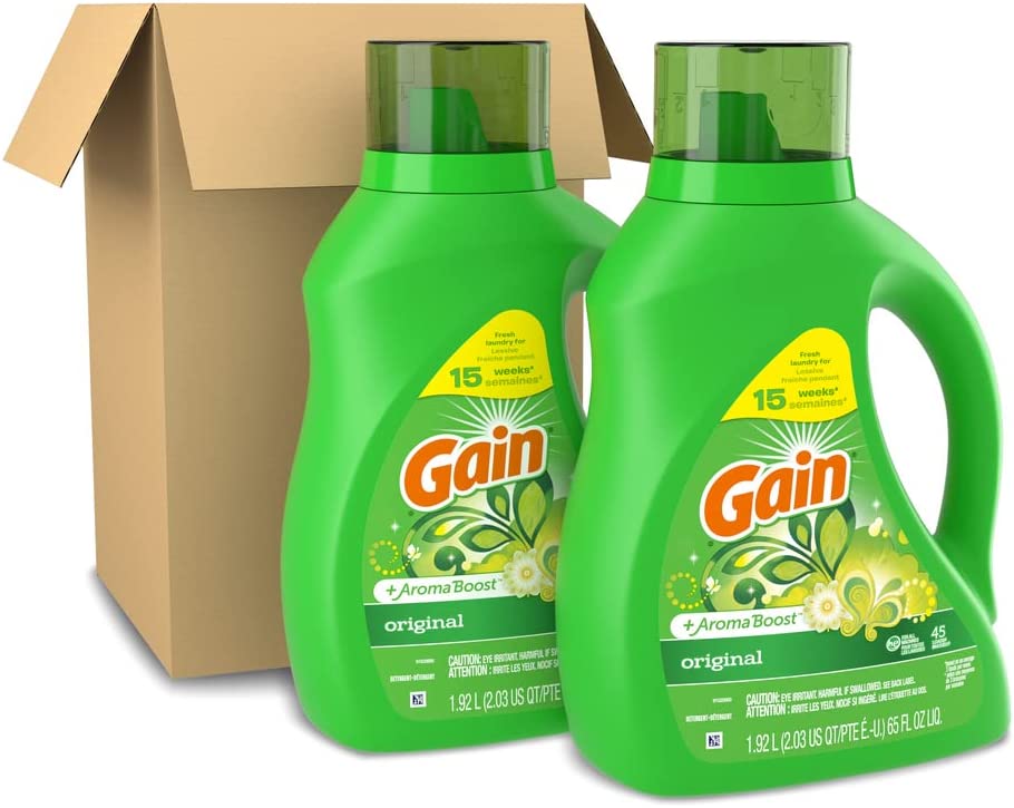 Gain Laundry Detergent Liquid Soap Plus Aroma Boost, Original Scent