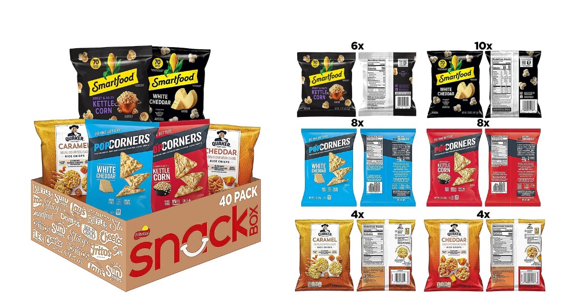 40 Count Frito Lay Popped & Crisps Variety Pack