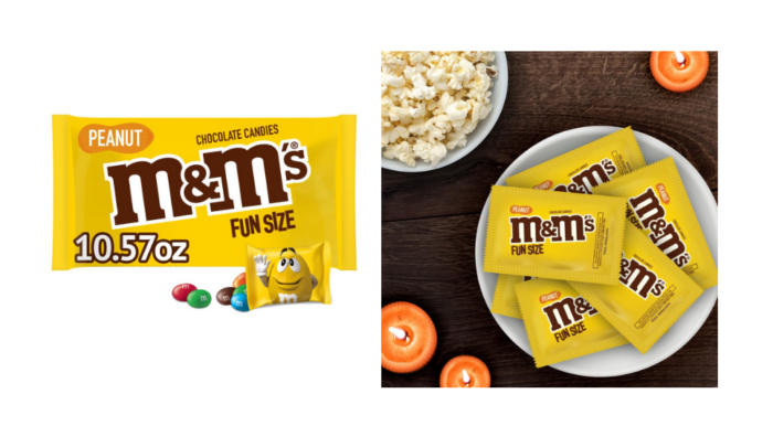 M&M’S Fun Size Peanut Milk Chocolate Halloween Candy, 10.57 oz Bag
