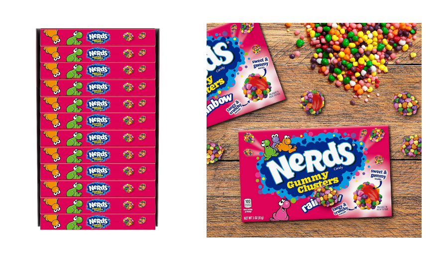 12 Pack Movie Theater Candy Boxes Nerds Gummy Clusters