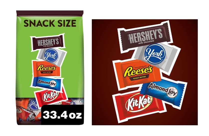 Hershey Assorted Milk and Dark Chocolate Flavored Snack Size, Christmas ...
