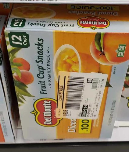 12 Pack (4 oz) DEL MONTE Diced Peaches FRUIT CUP Snacks in 100% Fruit Juice